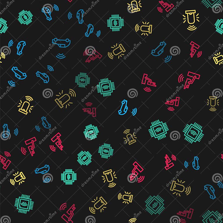 Set Line Smart Car System with Wireless, Processor Microcircuits CPU, Flasher Siren and Security ...