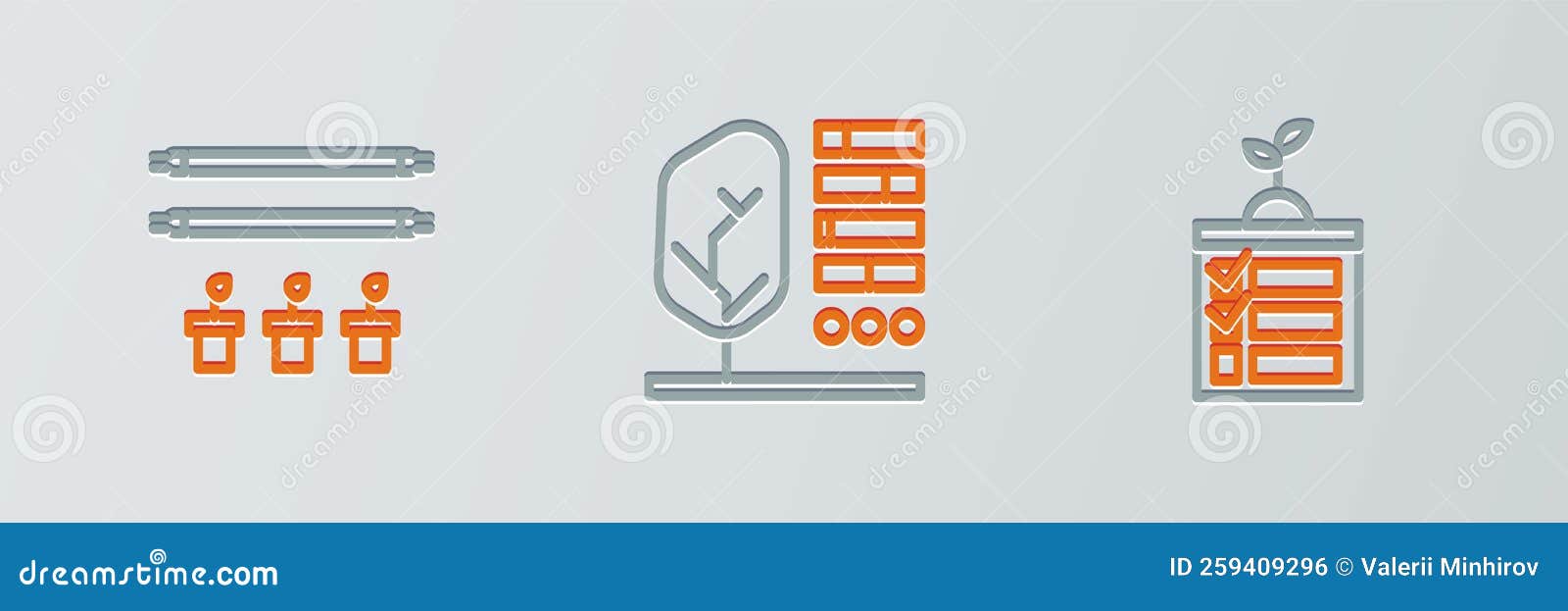 Set Line Smart Farming Technology, with Bulb and Plant and Plant Status ...