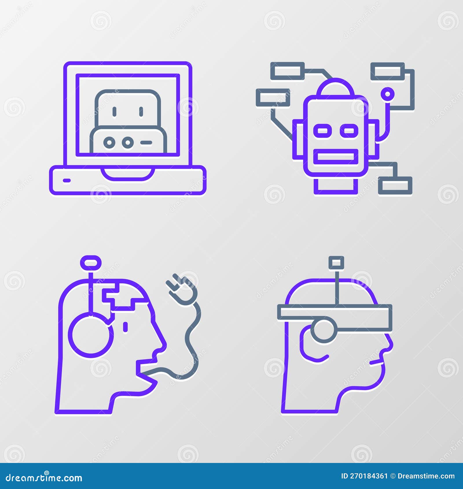 Set Line Smart Glasses, Robot Charging Battery, and Creating Robot Icon ... Set Line Smart Glasses, Robot Charging Battery, and Creating Robot Icon ...