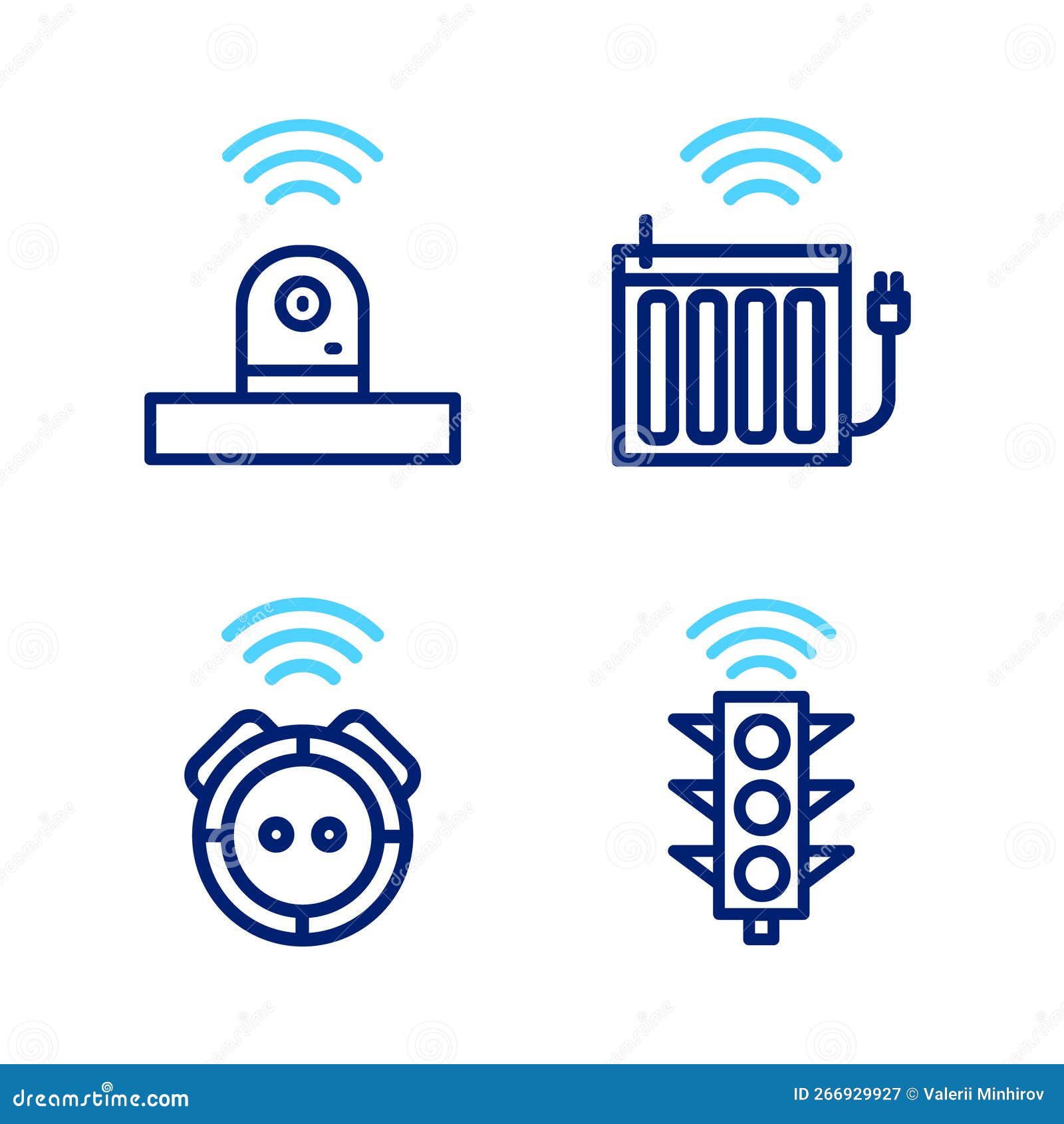Set Line Smart Traffic Light, Robot Vacuum Cleaner, Heating Radiator ...