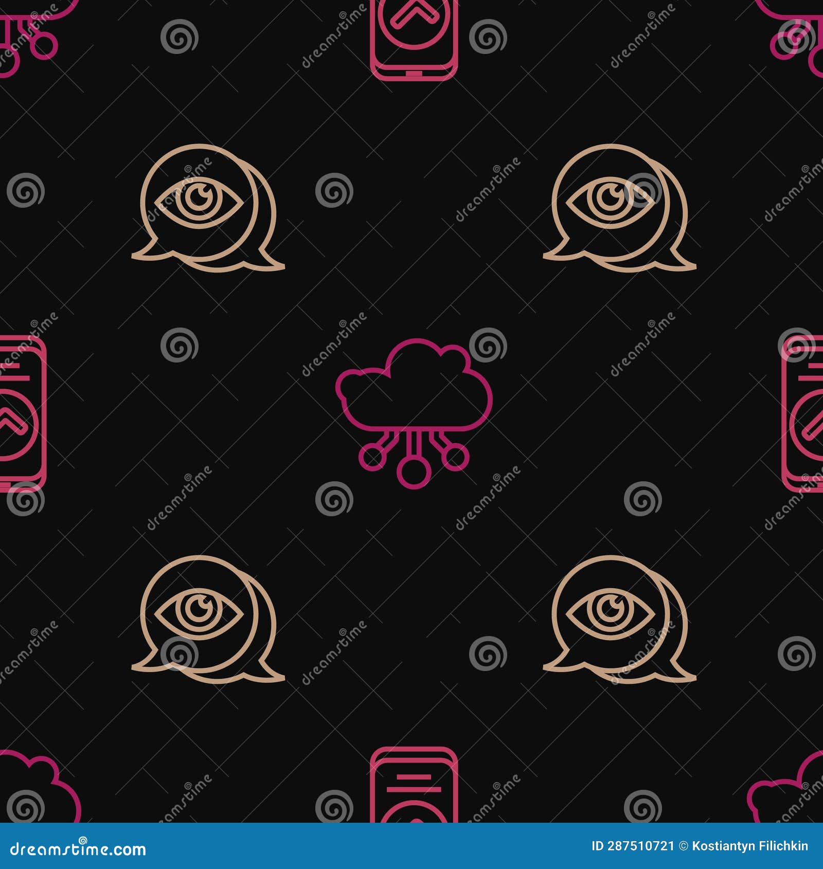 Set Line Smartphone, Eye Scan and Internet of Things on Seamless ...