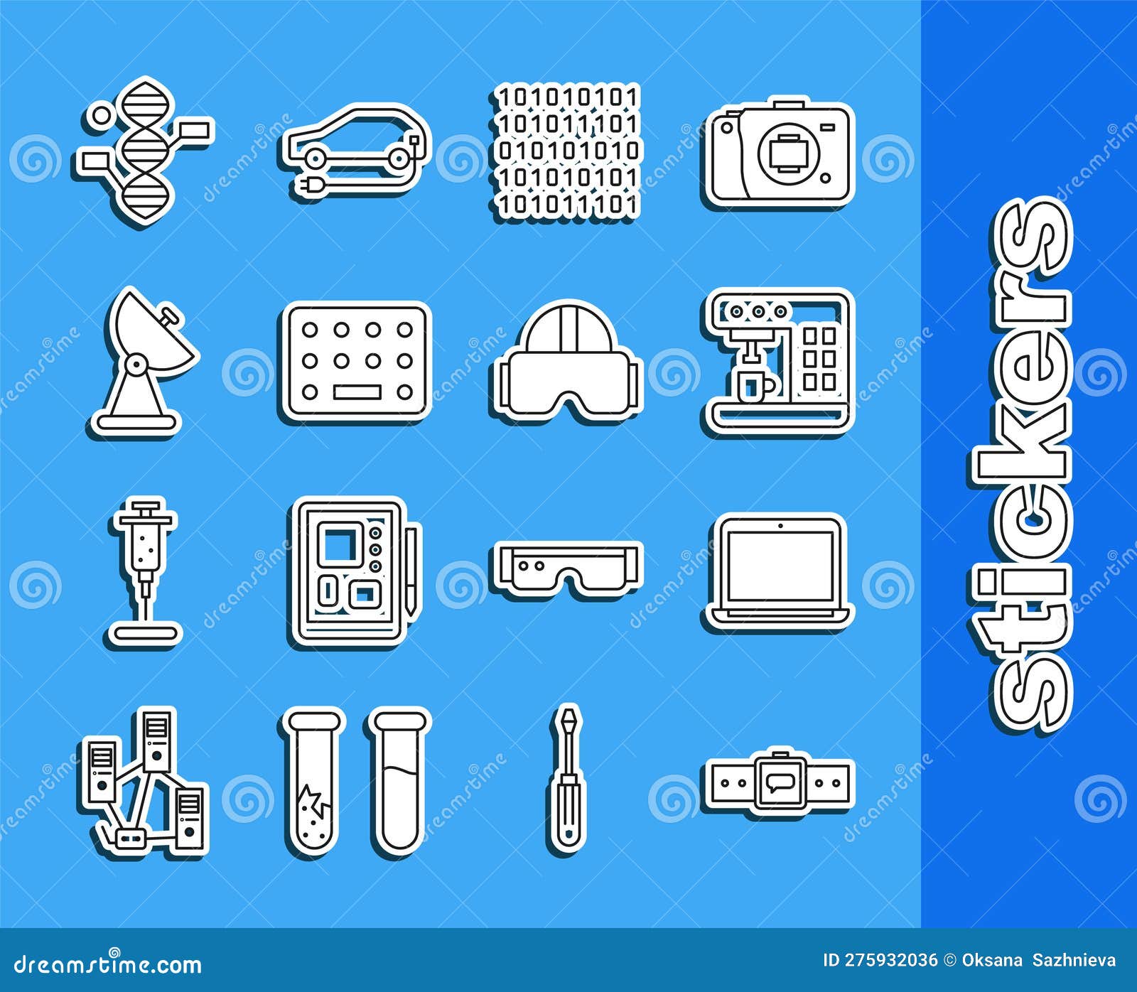 Set Line Smartwatch, Laptop, Coffee Machine, Binary Code, Pills Blister ... Set Line Smartwatch, Laptop, Coffee Machine, Binary Code, Pills Blister ...