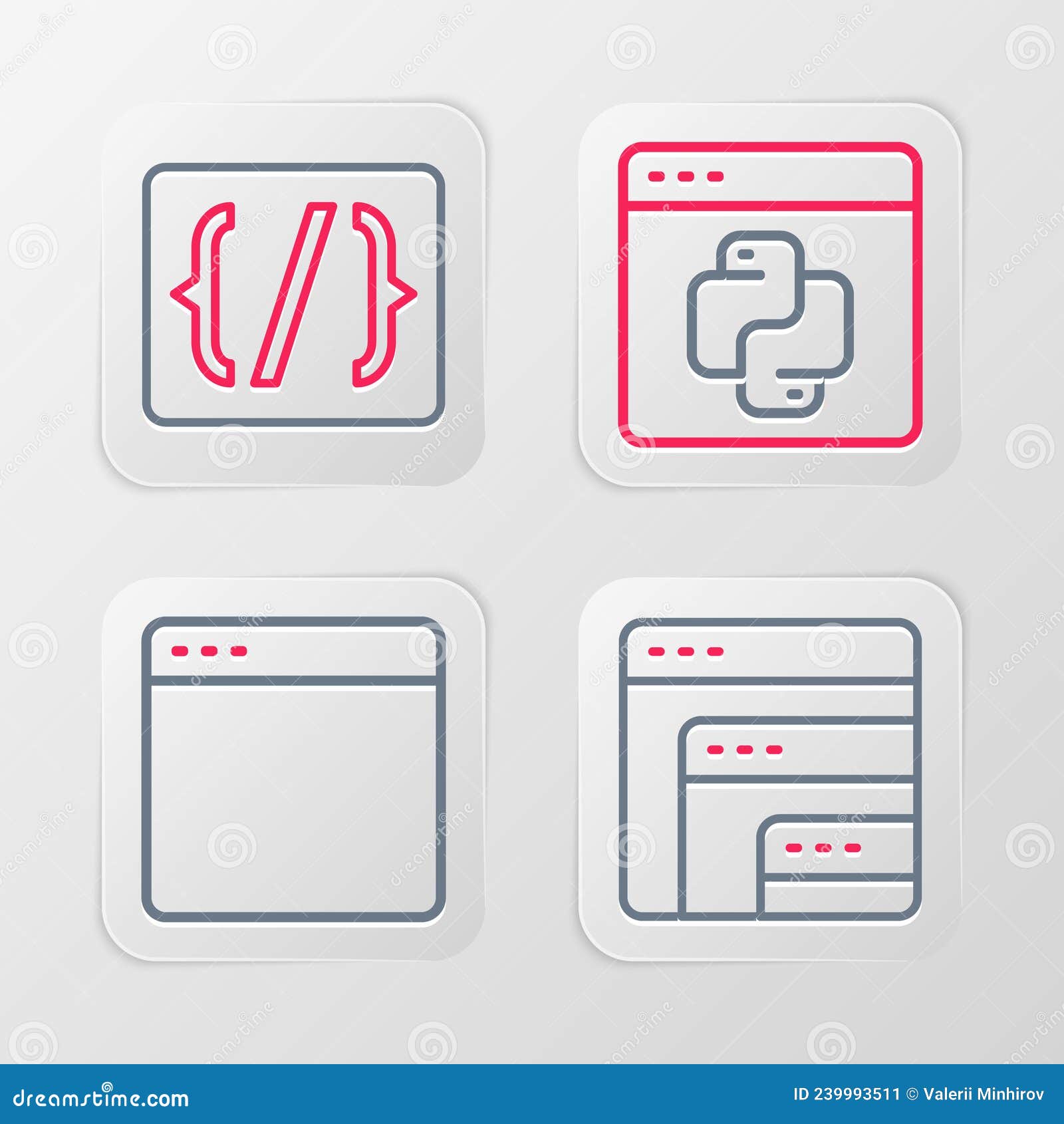Set Line Software Browser Window Python Programming Language And Programming Syntax Icon