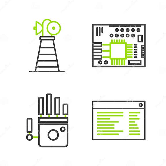 Set Line Software, Web Developer Programming Code, Mechanical Robot Hand, Printed Circuit Board ...