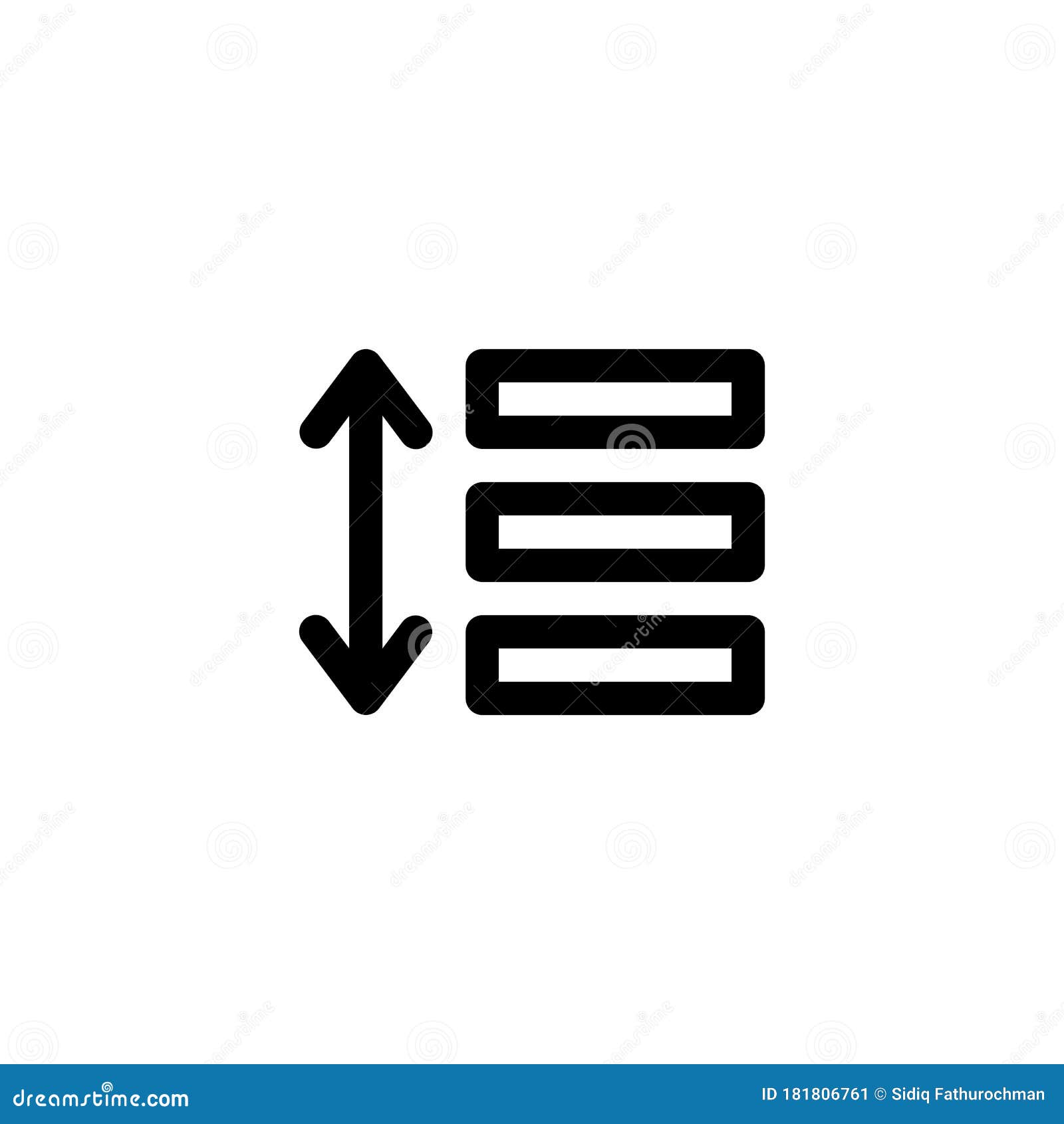 Set Line Spacing Icon stock vector. Illustration of flat - 181806761