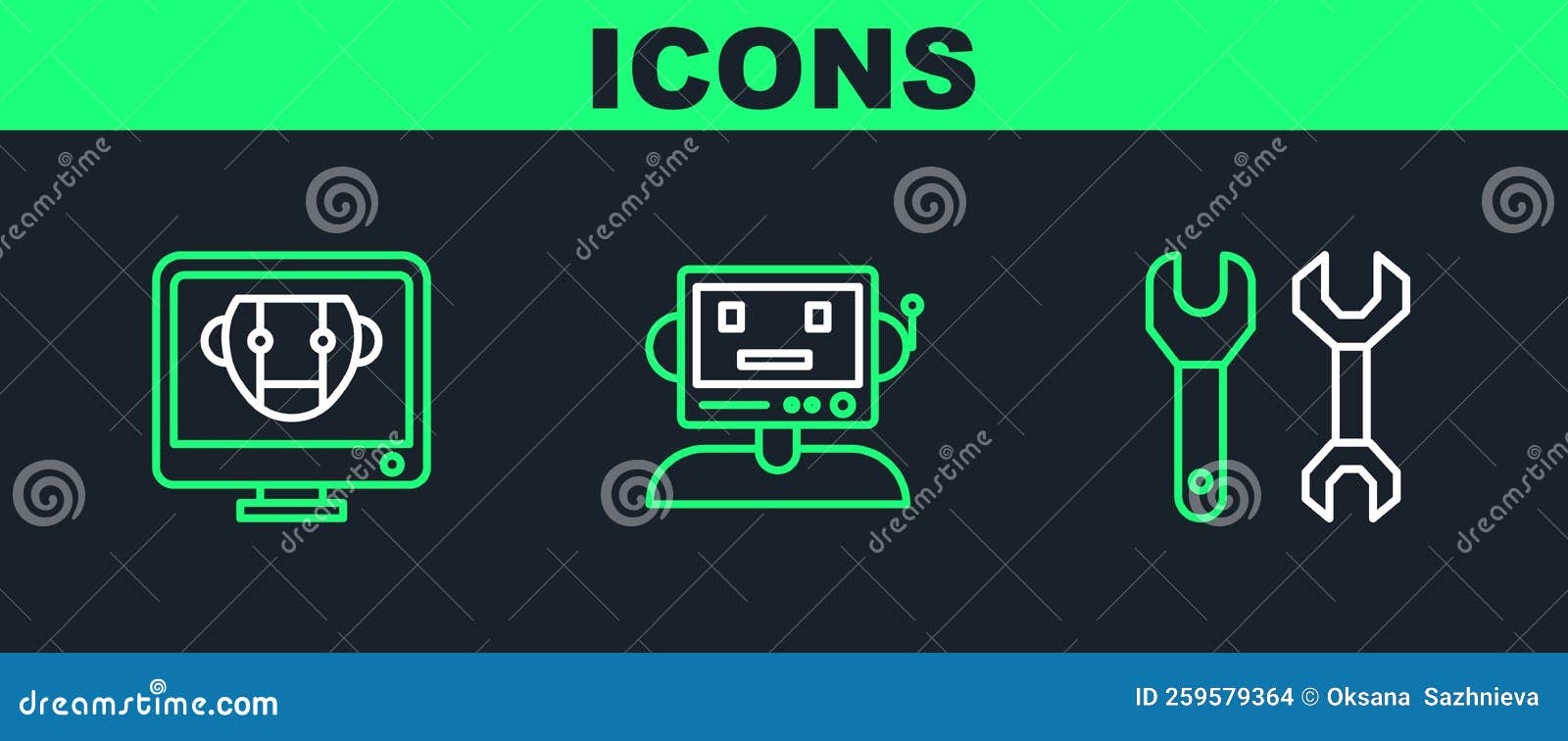 Line Spanner Icon Vector Collage Stock Image | CartoonDealer.com #179920267