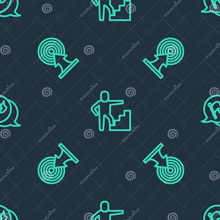 Set Line Stair with Finish Flag, Target Arrow and Flag on Seamless ...