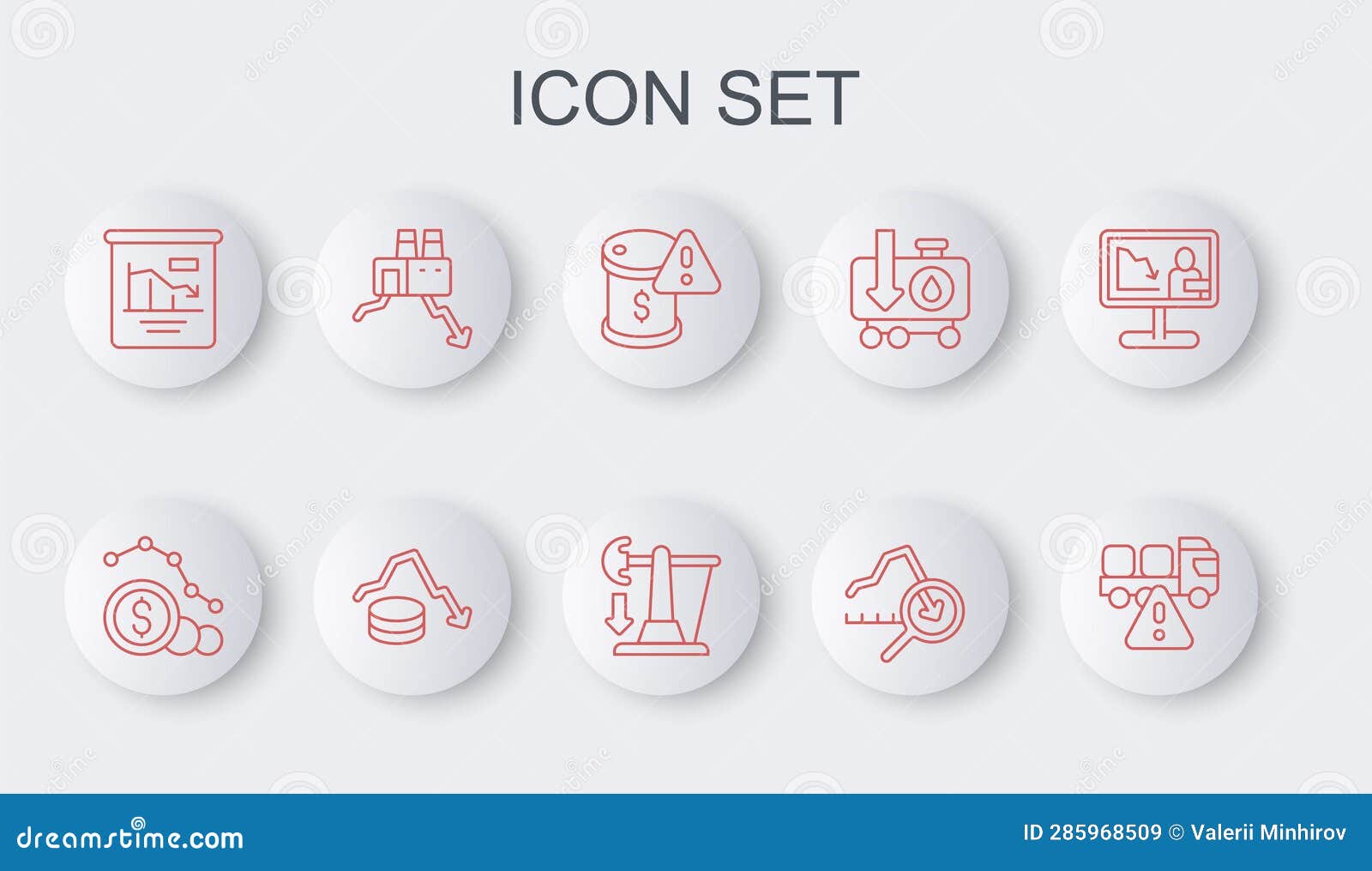 Set Line Stop Delivery Cargo Truck, Dollar Rate Decrease, Drop in Crude Oil Price, Global ...