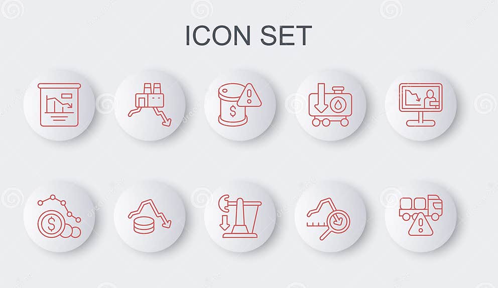 Set Line Stop Delivery Cargo Truck, Dollar Rate Decrease, Drop in Crude ...