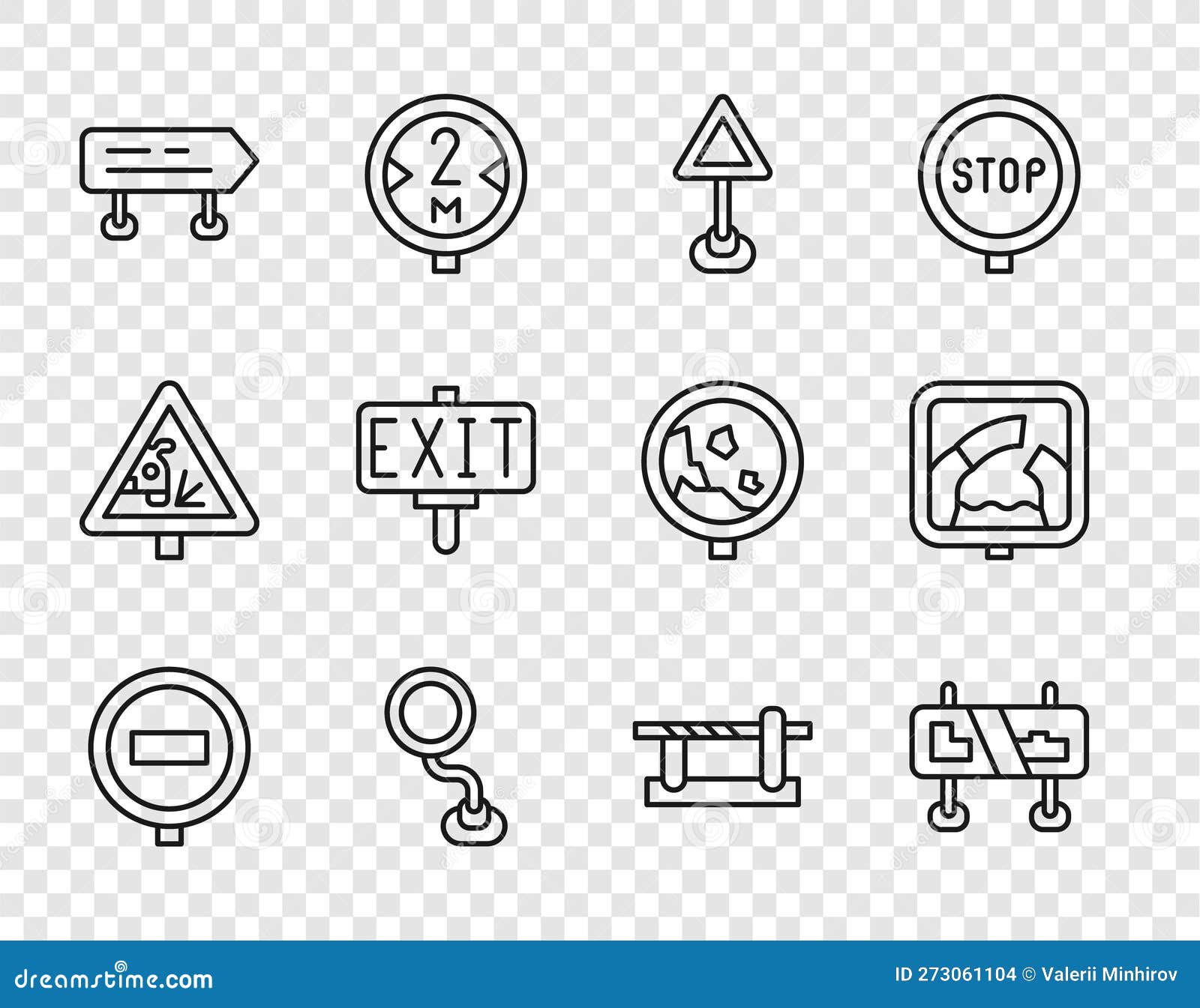 Set Line Stop Sign, Road Traffic, Triangle Warning Blank, Fire Exit ...