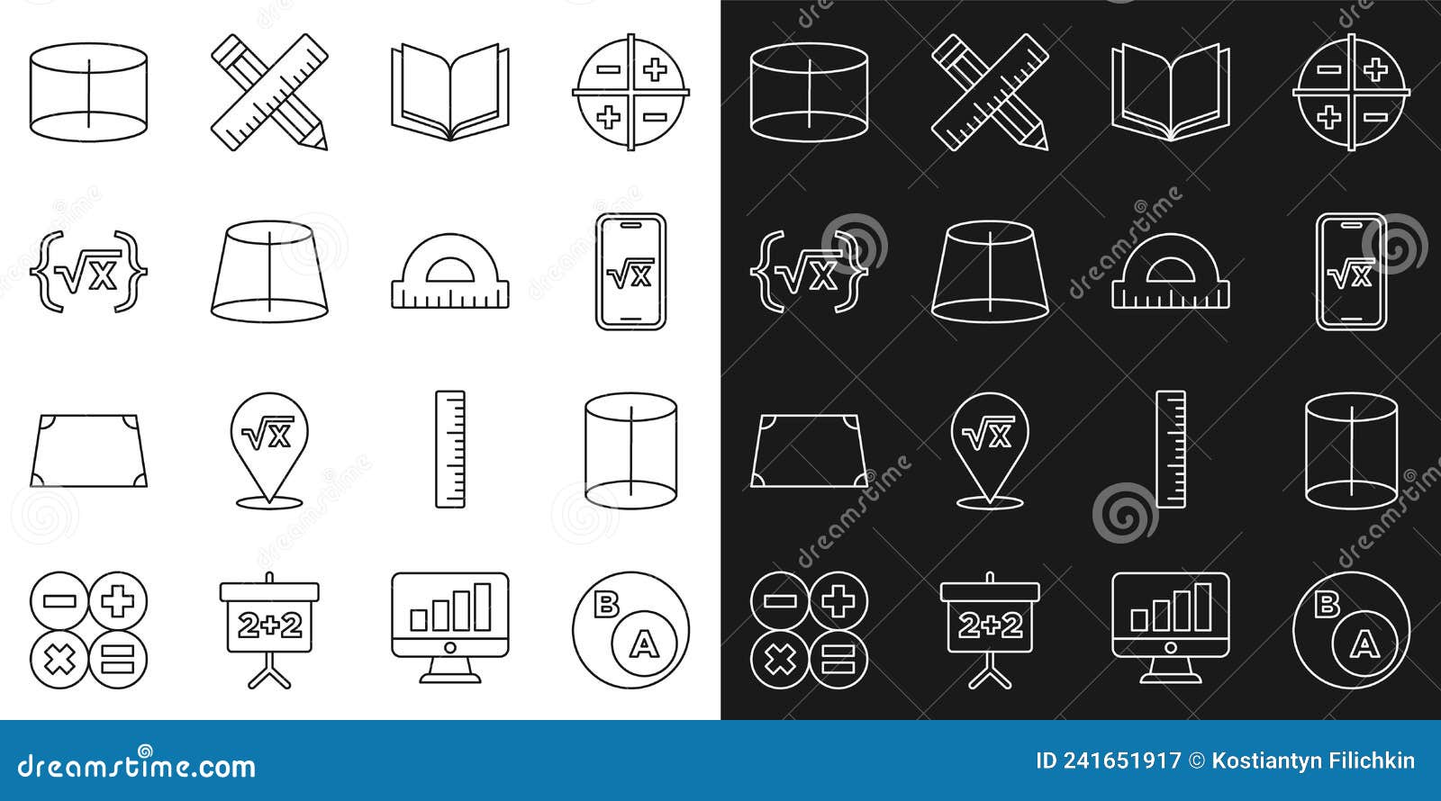 Set Line Subsets, Math, a is Subset of B, Geometric Figure, Square Root ...