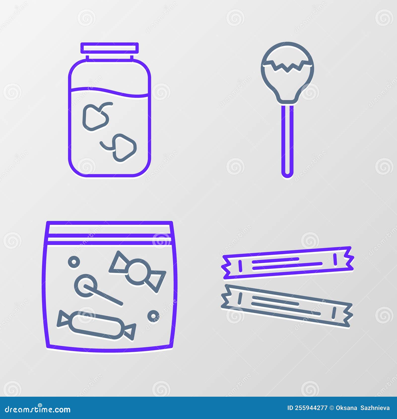 Set Line Sugar Stick Packets, Candy Packaging for Sweets, Lollipop and ...