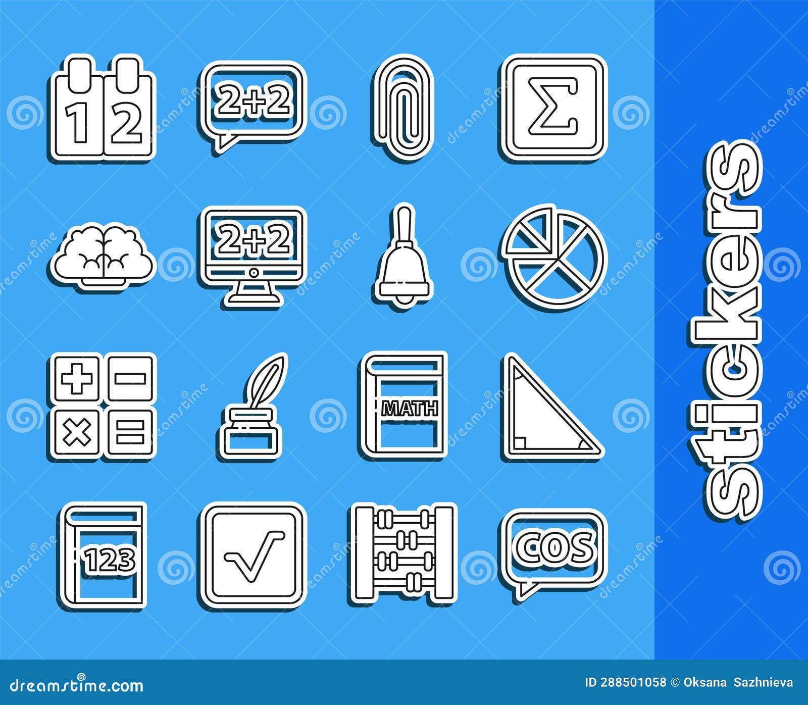 Set Line Tablet with Calculator, Calendar, Abacus, Book Word ... Set Line Tablet with Calculator, Calendar, Abacus, Book Word ...