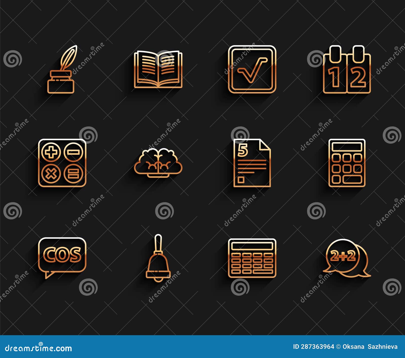 Set Line Tablet with Calculator, Test Exam Sheet, Chalkboard, Geometric ... Set Line Tablet with Calculator, Test Exam Sheet, Chalkboard, Geometric ...