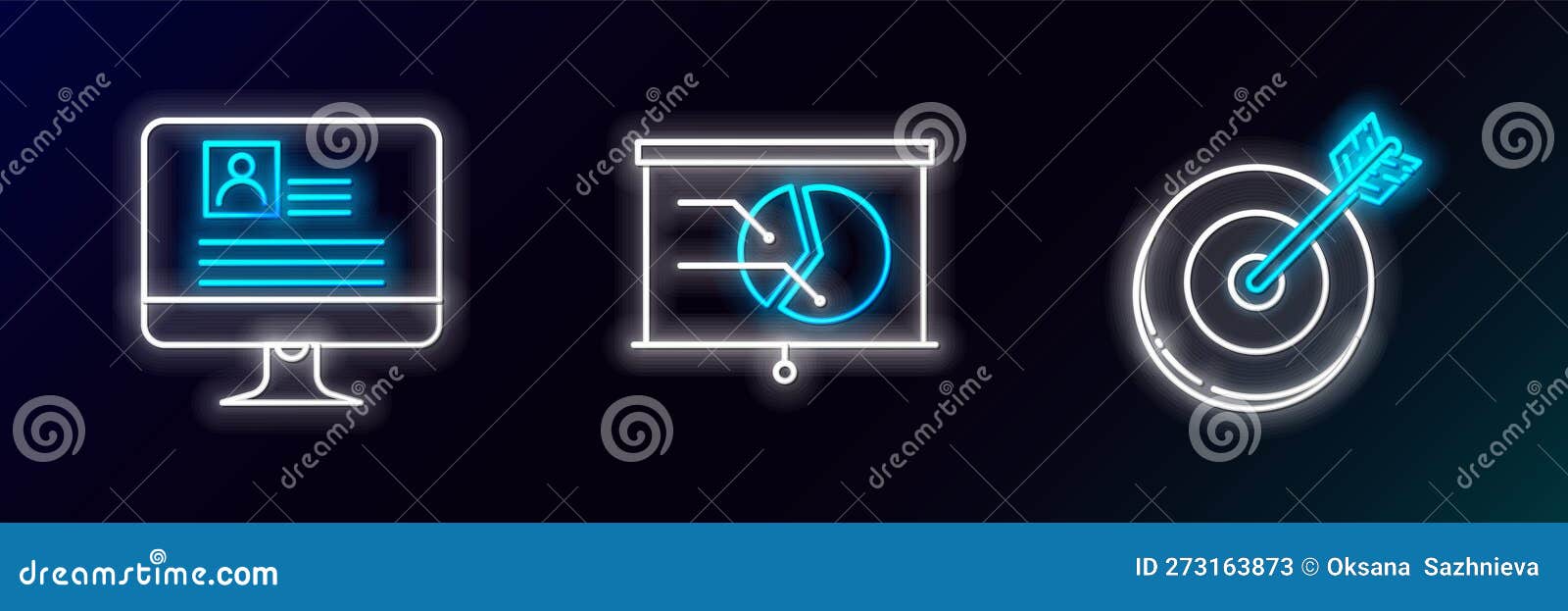 Set Line Target, Computer Monitor with Resume and Board Graph Chart ...