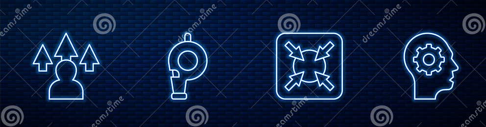 Set Line Target, Front End Development, Whistle and Human Head with ...