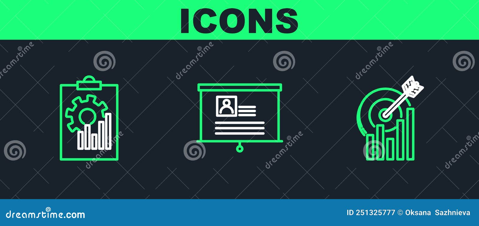 Set Line Target with Graph Chart, Clipboard and Board Resume Icon ... Set Line Target with Graph Chart, Clipboard and Board Resume Icon ...