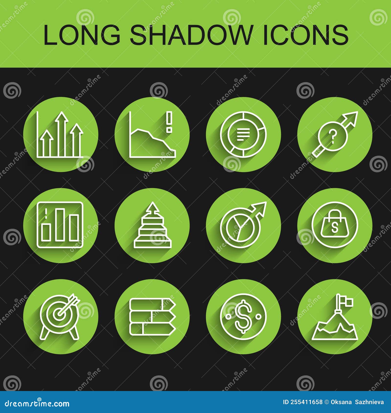 Set Line Target Pie Chart Infographie Dollar Symbole Montagnes Avec ... Set Line Target Pie Chart Infographie Dollar Symbole Montagnes Avec ...