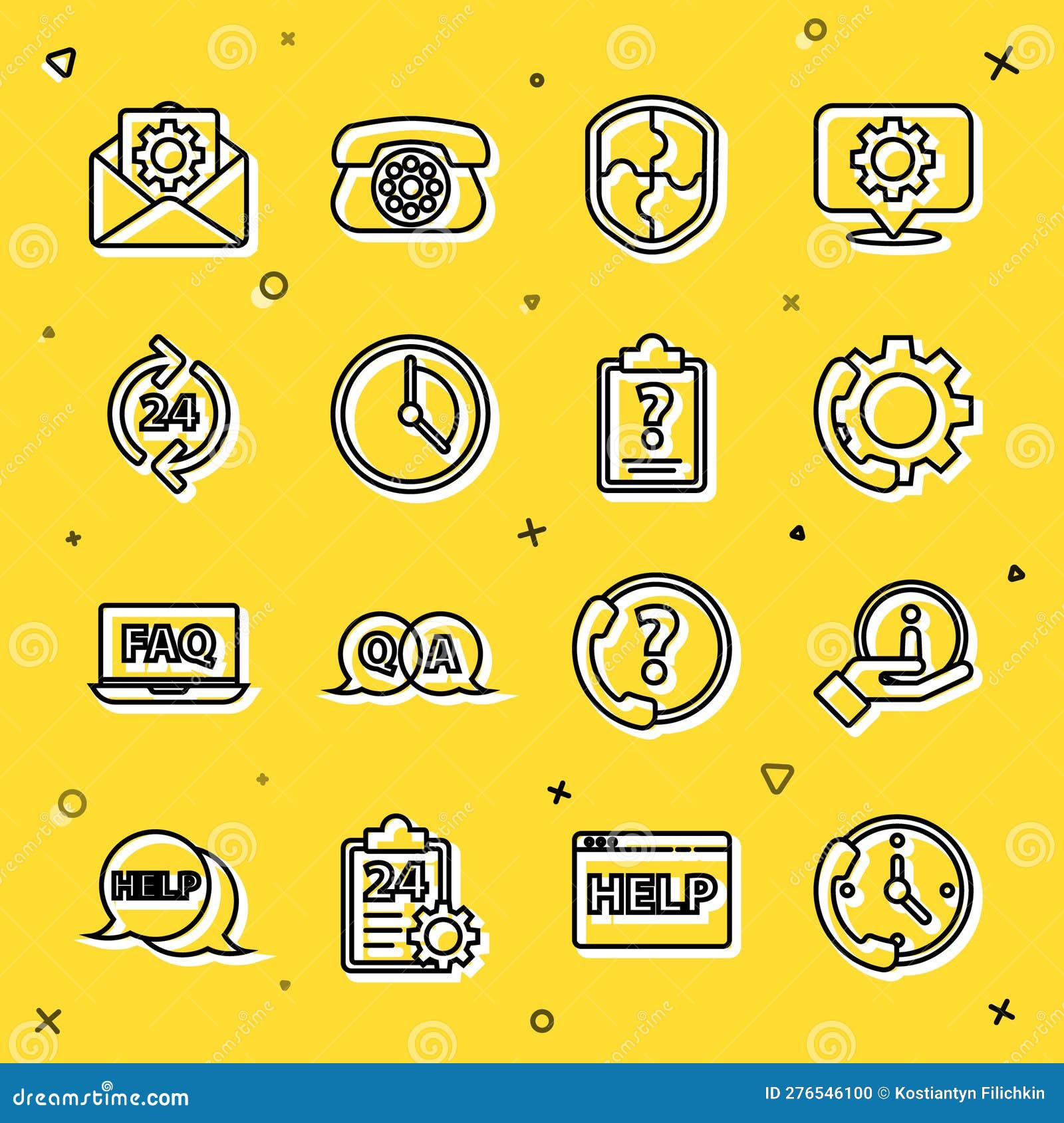 Set Line Telephone 24 Hours Support, Information, Shield, Time Management, Envelope Setting and ...