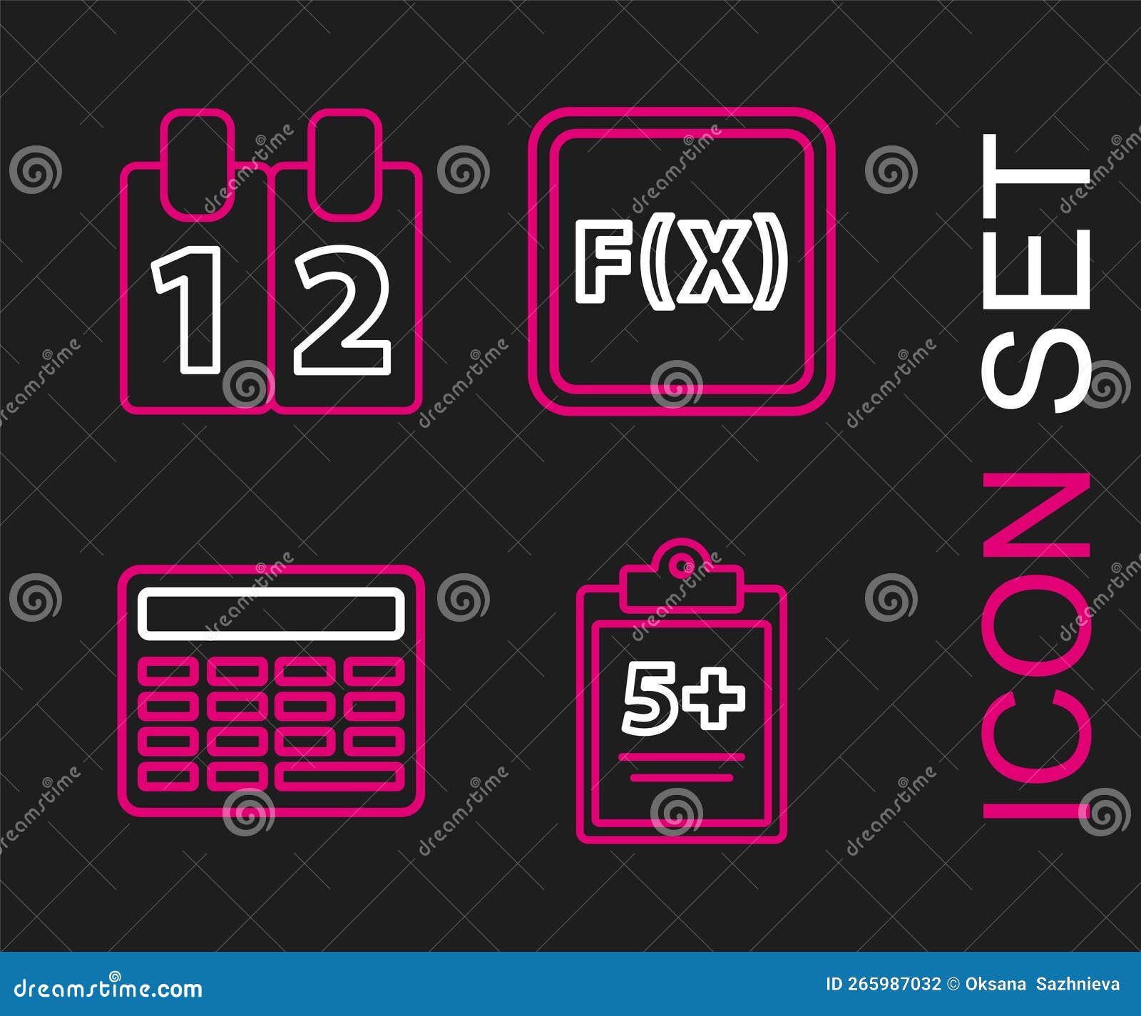 Set Line Test or Exam Sheet, Calculator, Function Mathematical Symbol ... Set Line Test or Exam Sheet, Calculator, Function Mathematical Symbol ...
