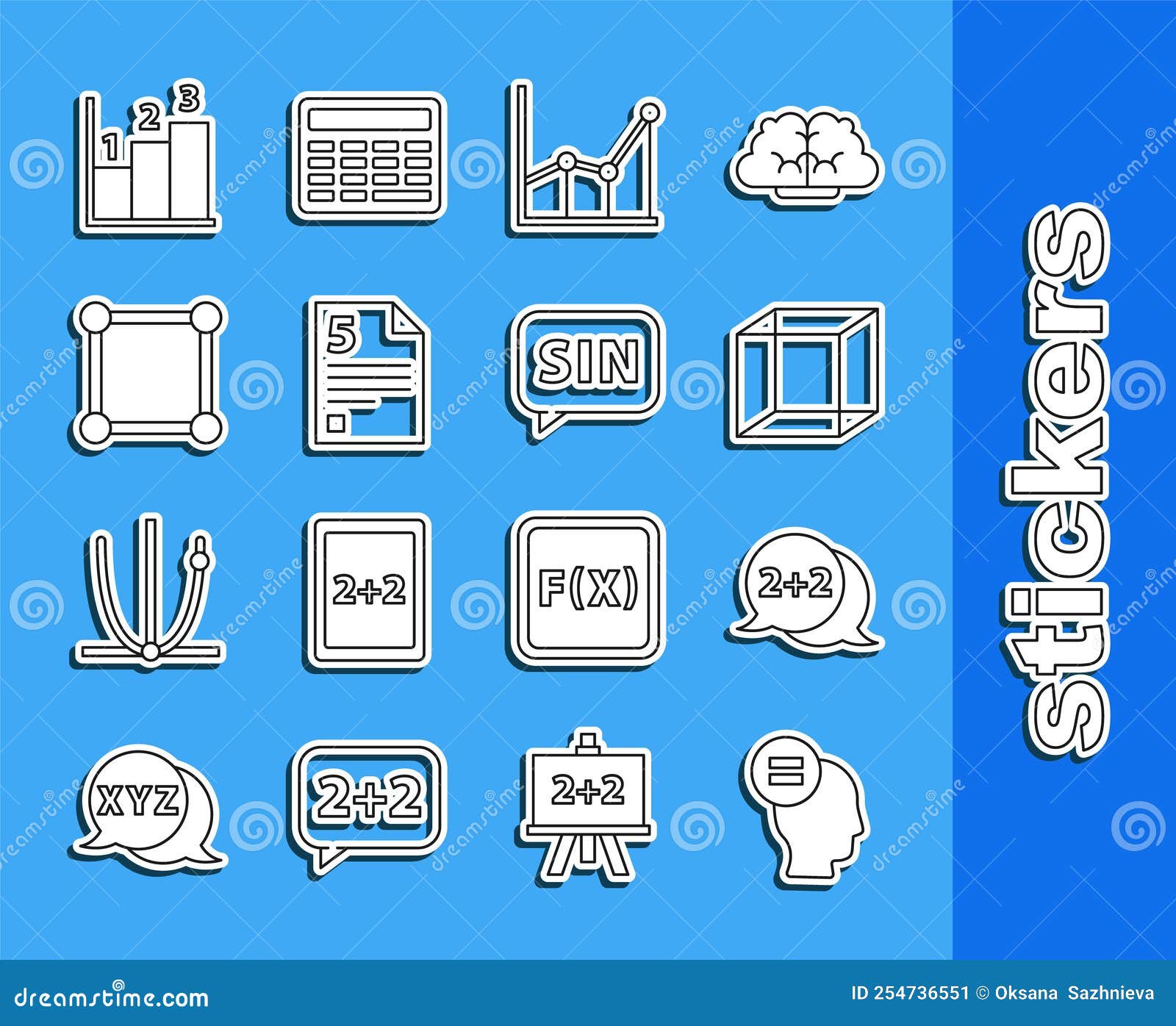 Set Line Test or Exam Sheet, Geometric Figure Cone, Function ...