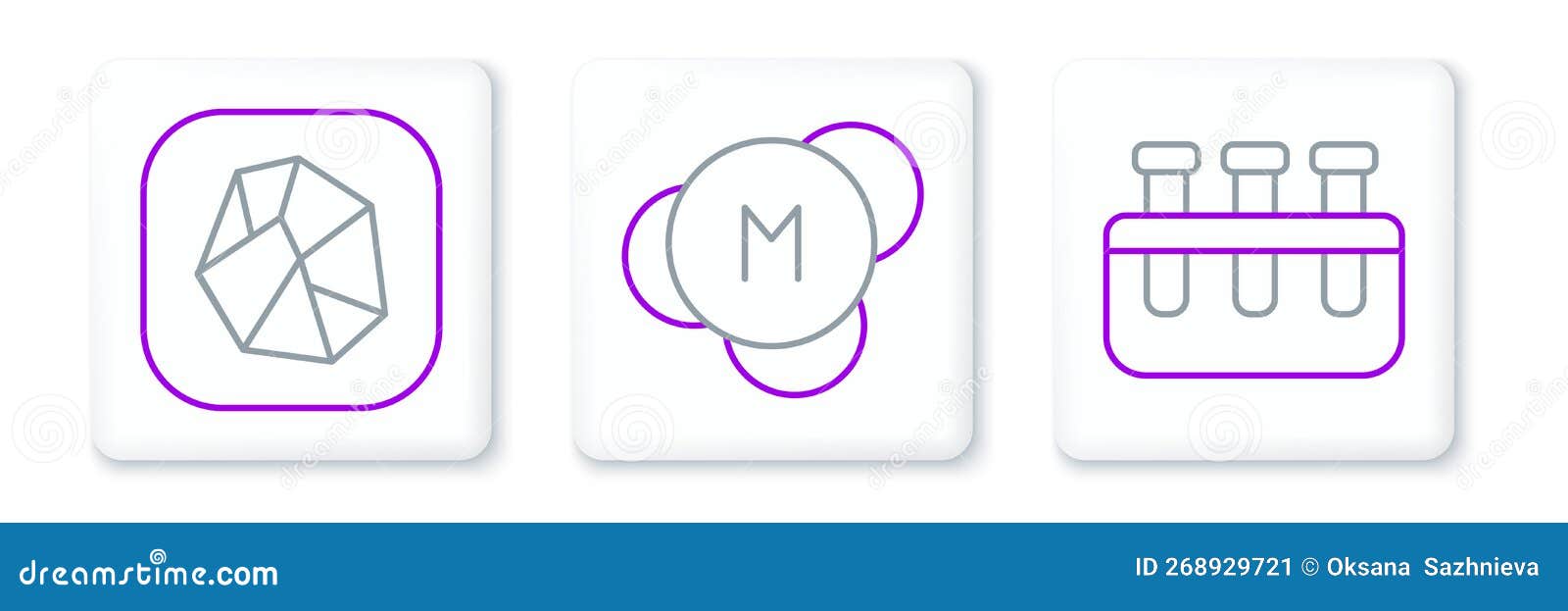 Set Line Test Tube and Flask, Salt Stone and Molecule Icon. Vector ... Set Line Test Tube and Flask, Salt Stone and Molecule Icon. Vector ...