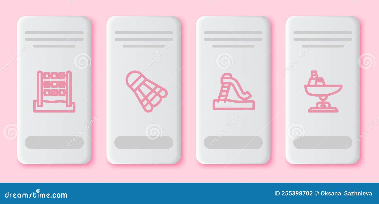 Set Line Tic Tac Toe Game, Badminton Shuttlecock, Kid Slide and Swing ...