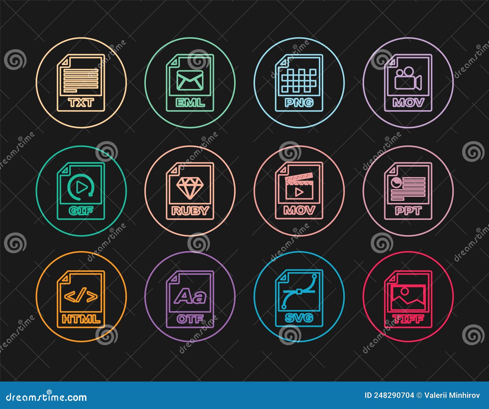 Set Line TIFF File Document, PPT, PNG, RUBY, GIF, TXT, MOV and EML Icon ... Set Line TIFF File Document, PPT, PNG, RUBY, GIF, TXT, MOV and EML Icon ...