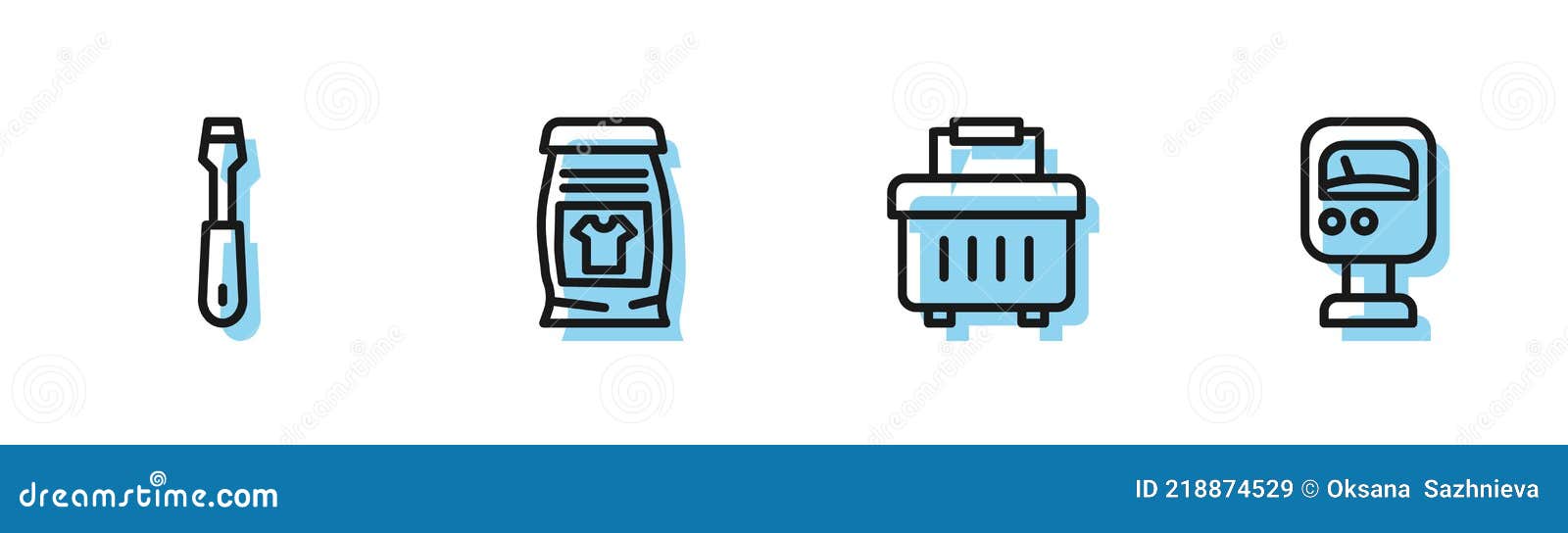 Set Line Toolbox, Screwdriver, Laundry Detergent And Pressure Water ...