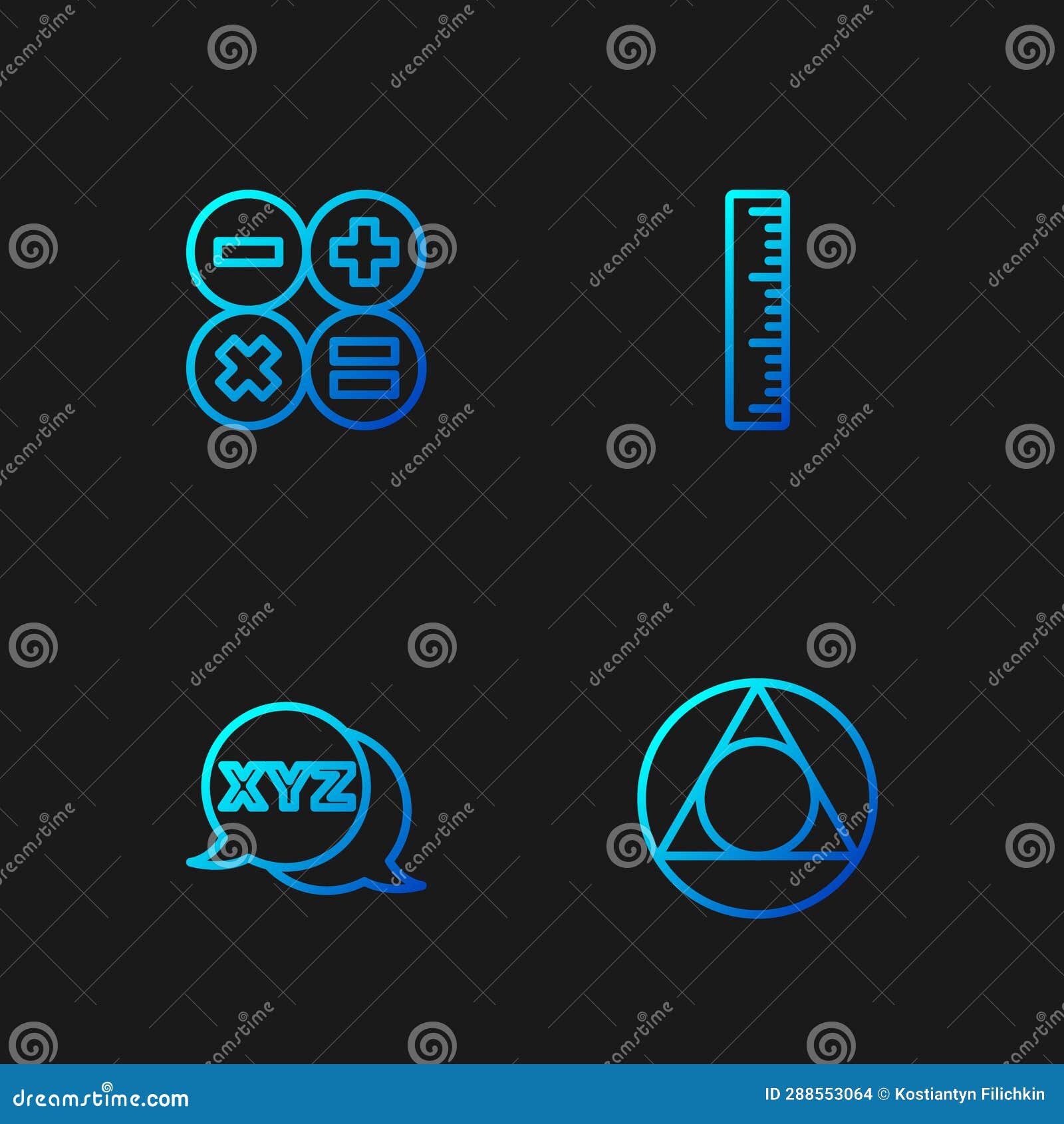Set Line Triangle Math Xyz Coordinate System Calculator And Ruler