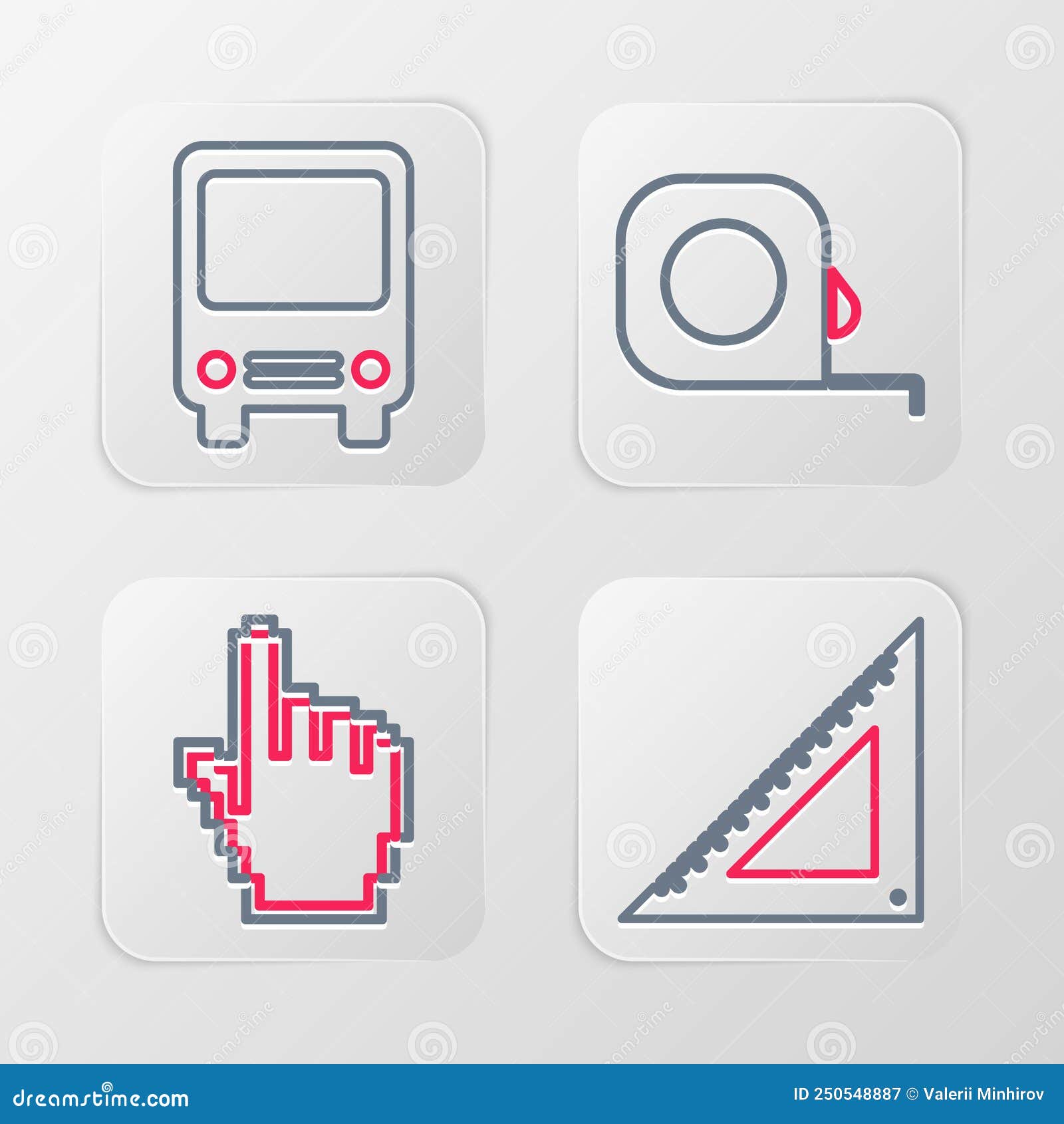 Set Line Triangular Ruler, Pixel Hand Cursor, Roulette Construction and ...