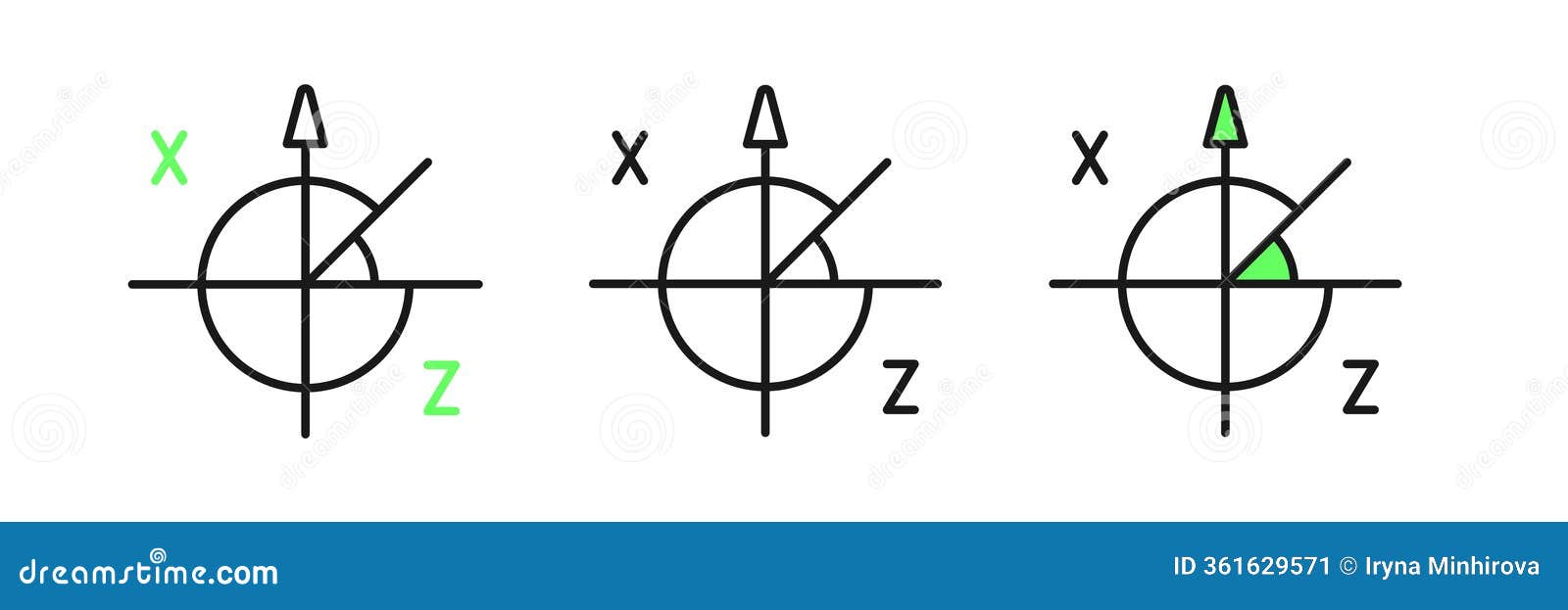 Set Trigonometric Circle Icon Isolated On White And Purple Background ...