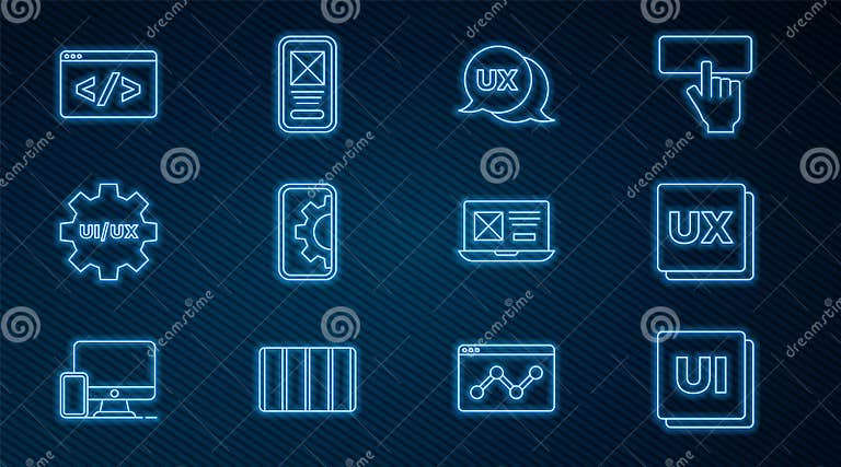 Set Line UI or UX Design, Web Development, Front End, and Icon. Vector ... Set Line UI or UX Design, Web Development, Front End, and Icon. Vector ...