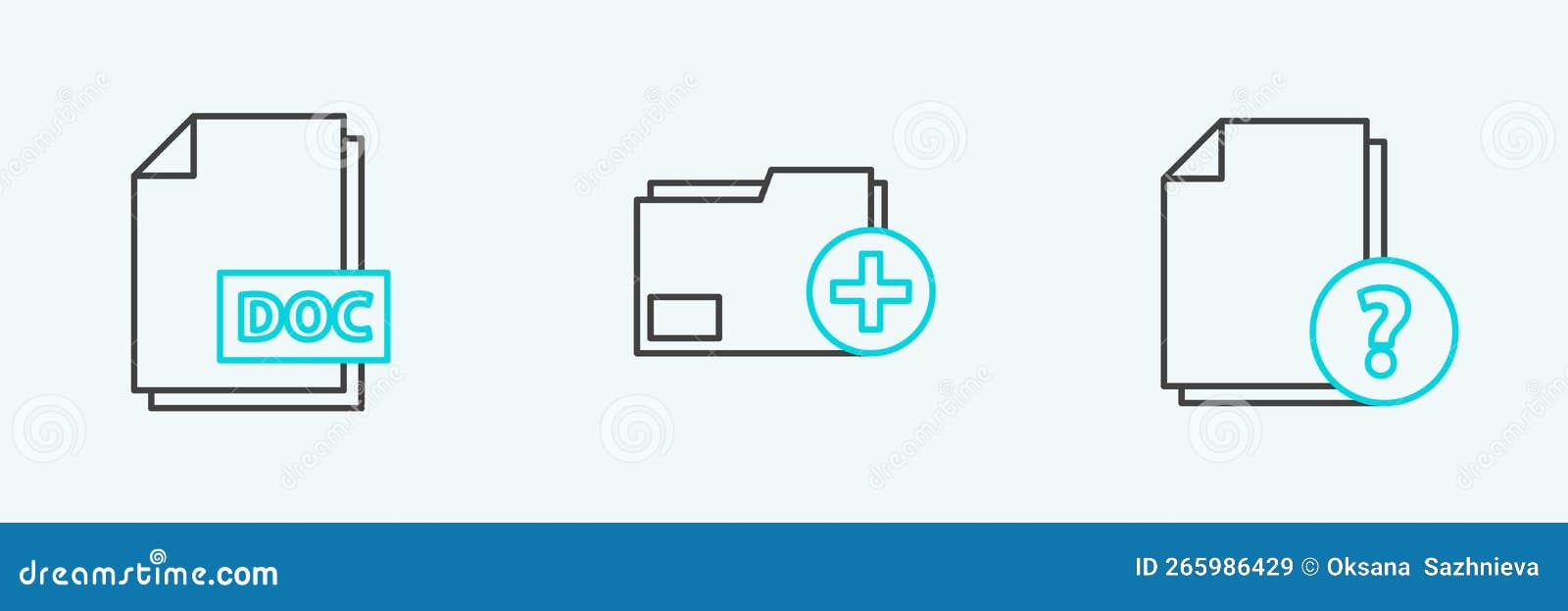 Set Line Unknown Document, DOC File and Add New Folder Icon. Vector ... Set Line Unknown Document, DOC File and Add New Folder Icon. Vector ...