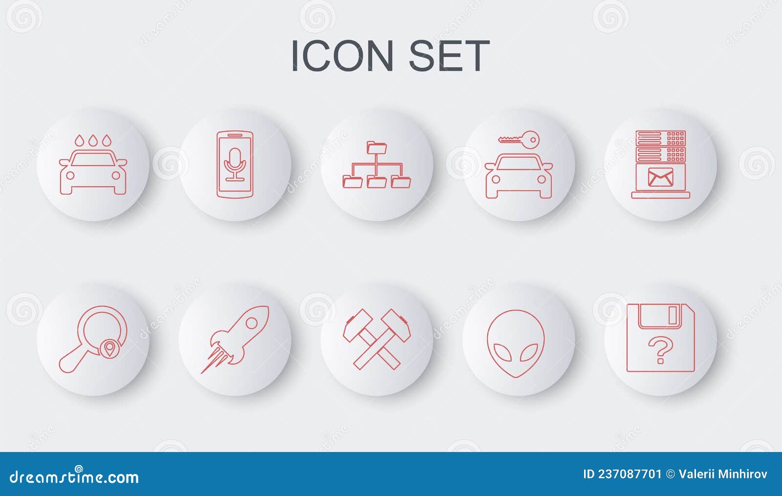 Set Line Unknown Document, Search Location, Folder Tree, Alien, Car ... Set Line Unknown Document, Search Location, Folder Tree, Alien, Car ...