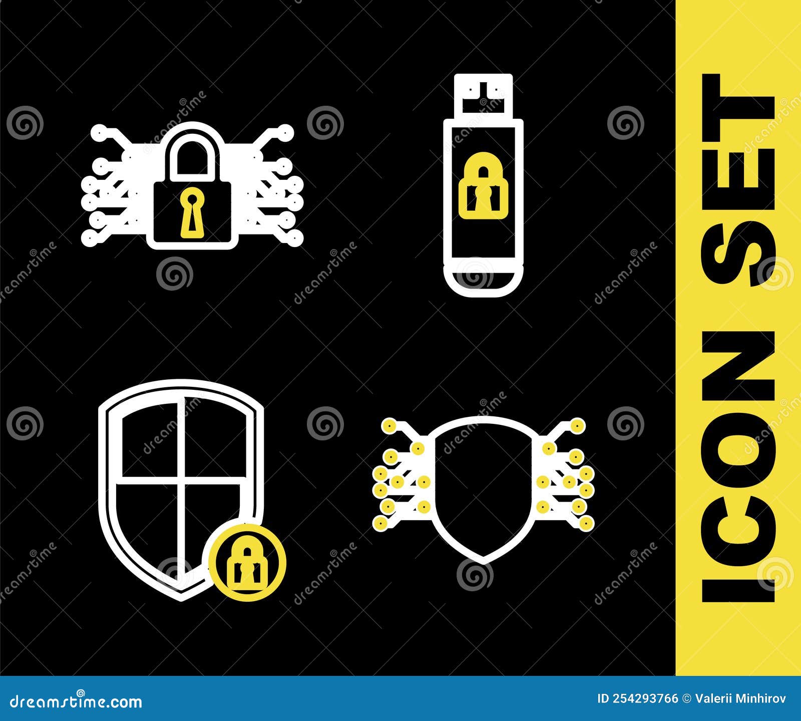 Set Line USB Flash Drive with Lock, Cyber Security, Shield and Icon ... Set Line USB Flash Drive with Lock, Cyber Security, Shield and Icon ...