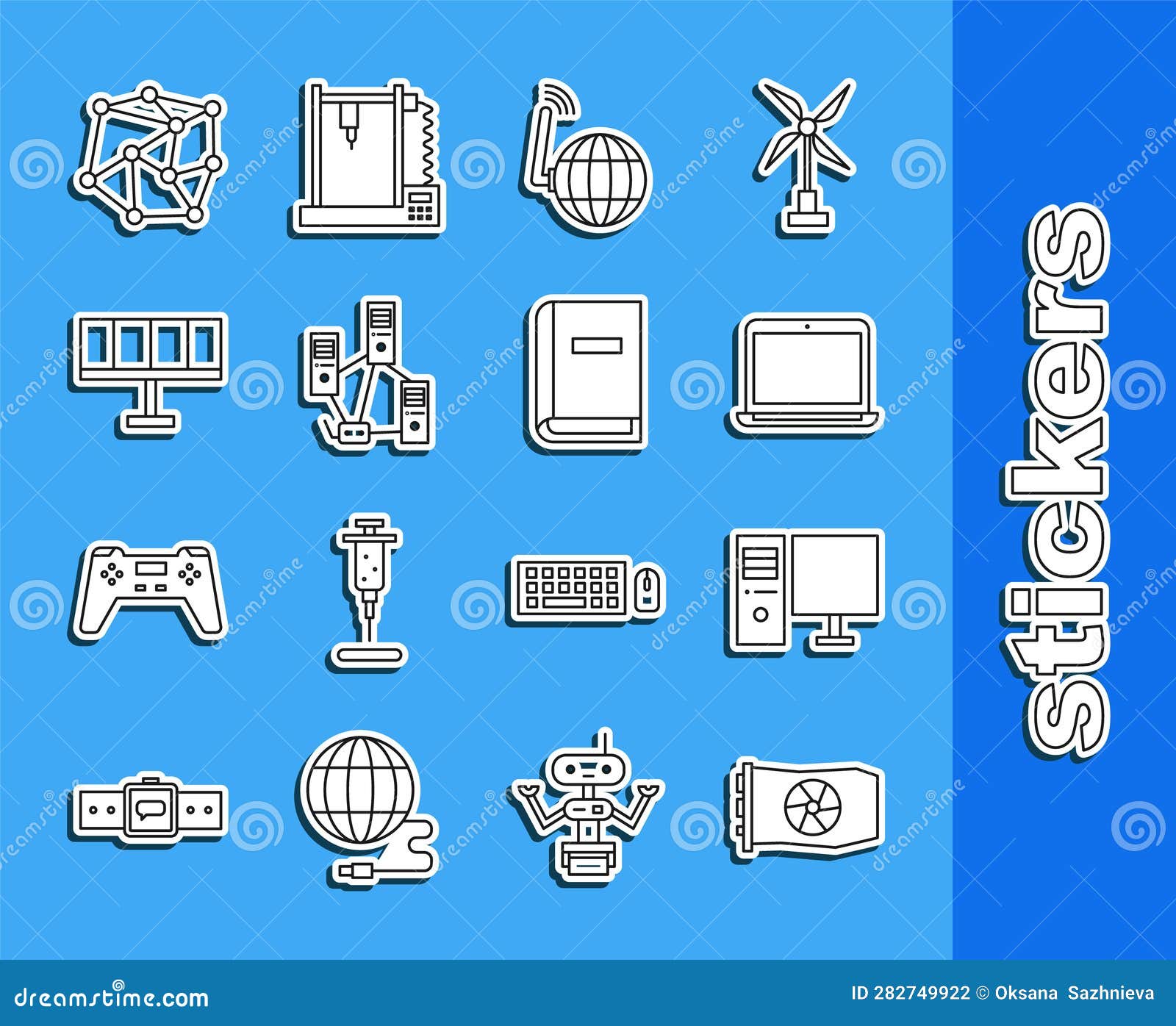 Set Line Video Graphic Card, Computer Monitor, Laptop, Social Network ... Set Line Video Graphic Card, Computer Monitor, Laptop, Social Network ...