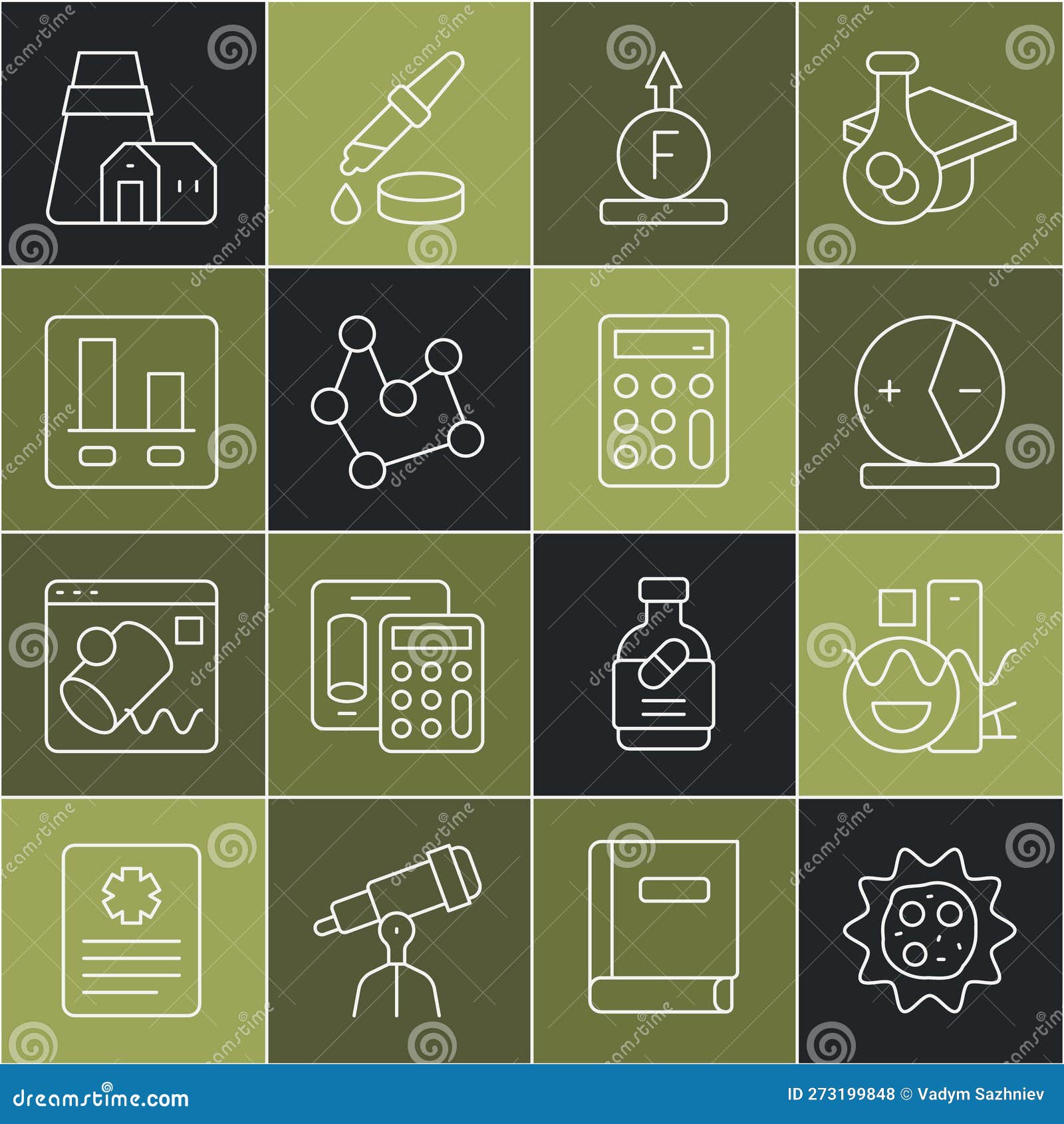 Set Line Virus, Basic Geometric Shapes, Atom, Force of Physic Formula ...