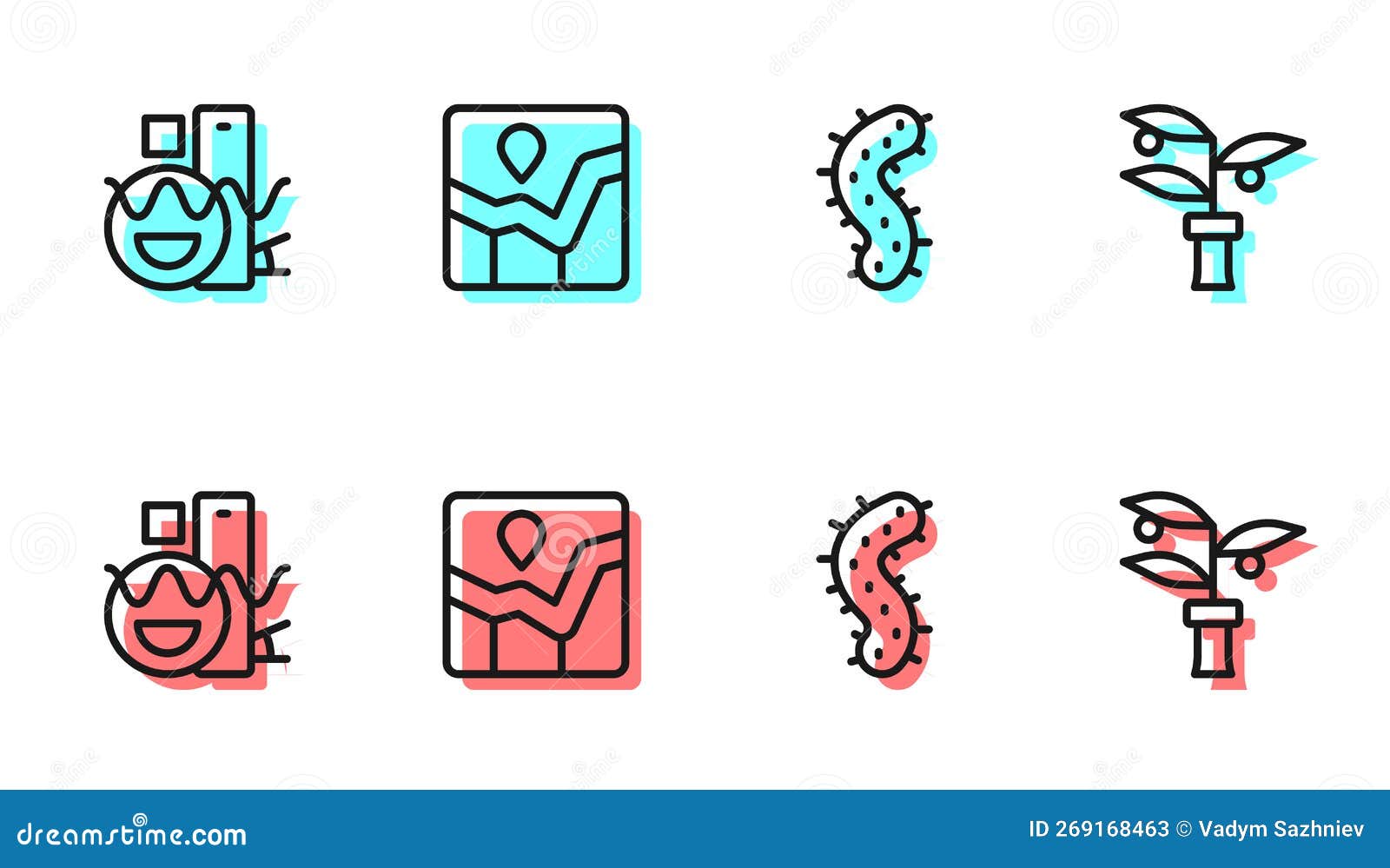 Set Line Virus, Basic Geometric Shapes, Graph Chart Infographic and ...