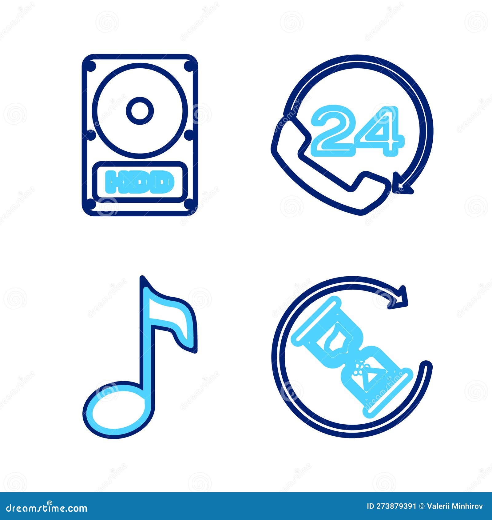 Set Line Waiting, Music Note, Tone, Telephone 24 Hours Support and Hard ...