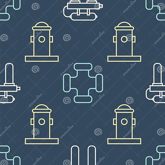 Set Line Water Filter, Fire Hydrant and Industry Metallic Pipe on ...