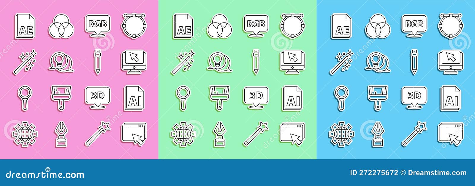 Set Line Web Design and Development, AI File Document, Computer Monitor ...