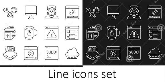 Set Line Web Development Browser Files Hacker Or Coder Cup Of Tea