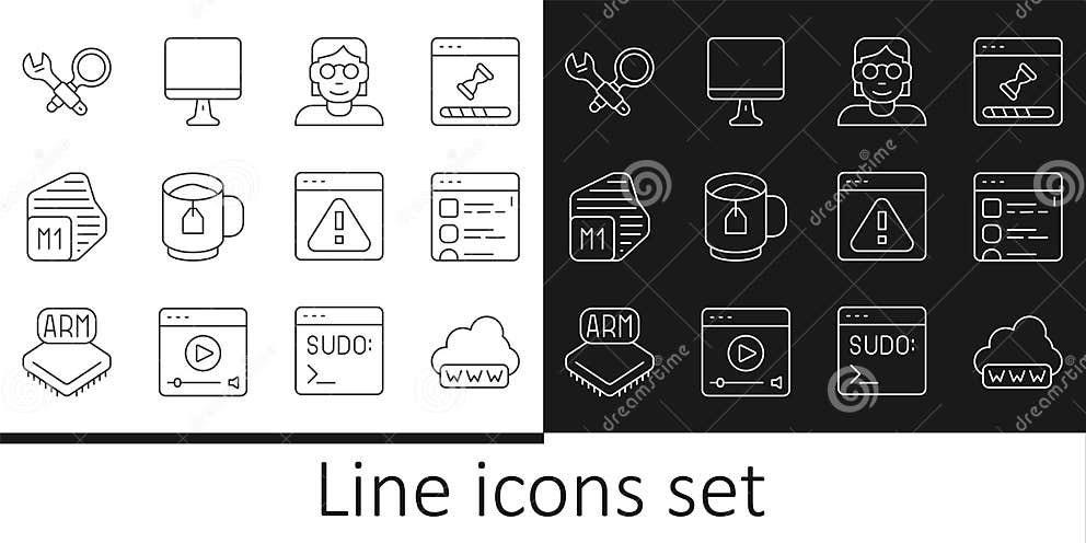 Set Line Web Development Browser Files Hacker Or Coder Cup Of Tea 3734