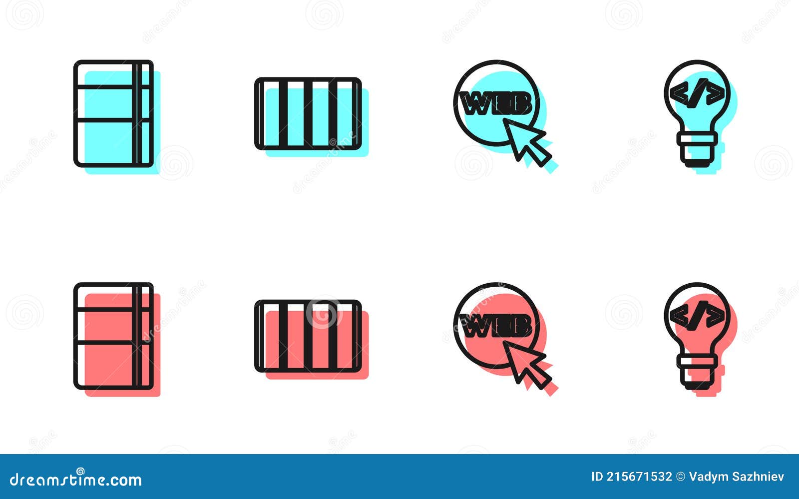 Set Line Web and Graphic Design, Sketchbook or Album, Color Palette ...