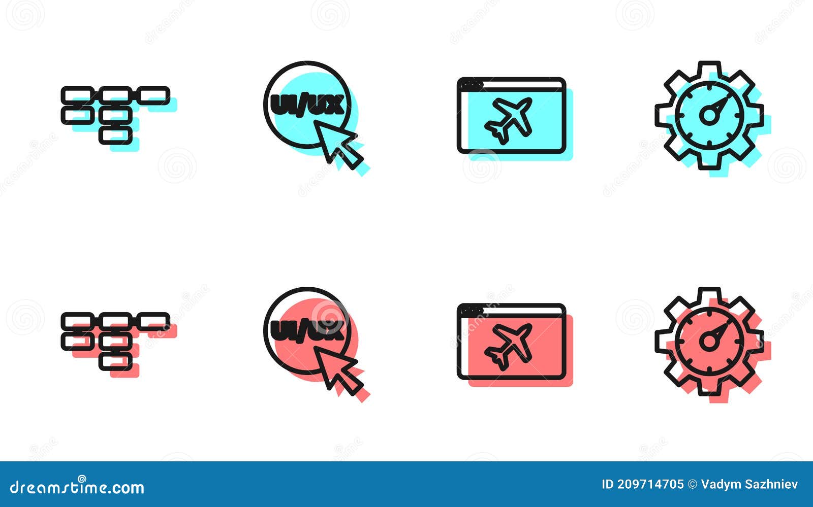 Set Line Website Template, Site Map, UI or UX Design and Statistic Icon. Vector Stock Vector ...