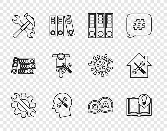 Set Line Wrench and Gear, Interesting Facts, Office Folders, Human Head ... Set Line Wrench and Gear, Interesting Facts, Office Folders, Human Head ...