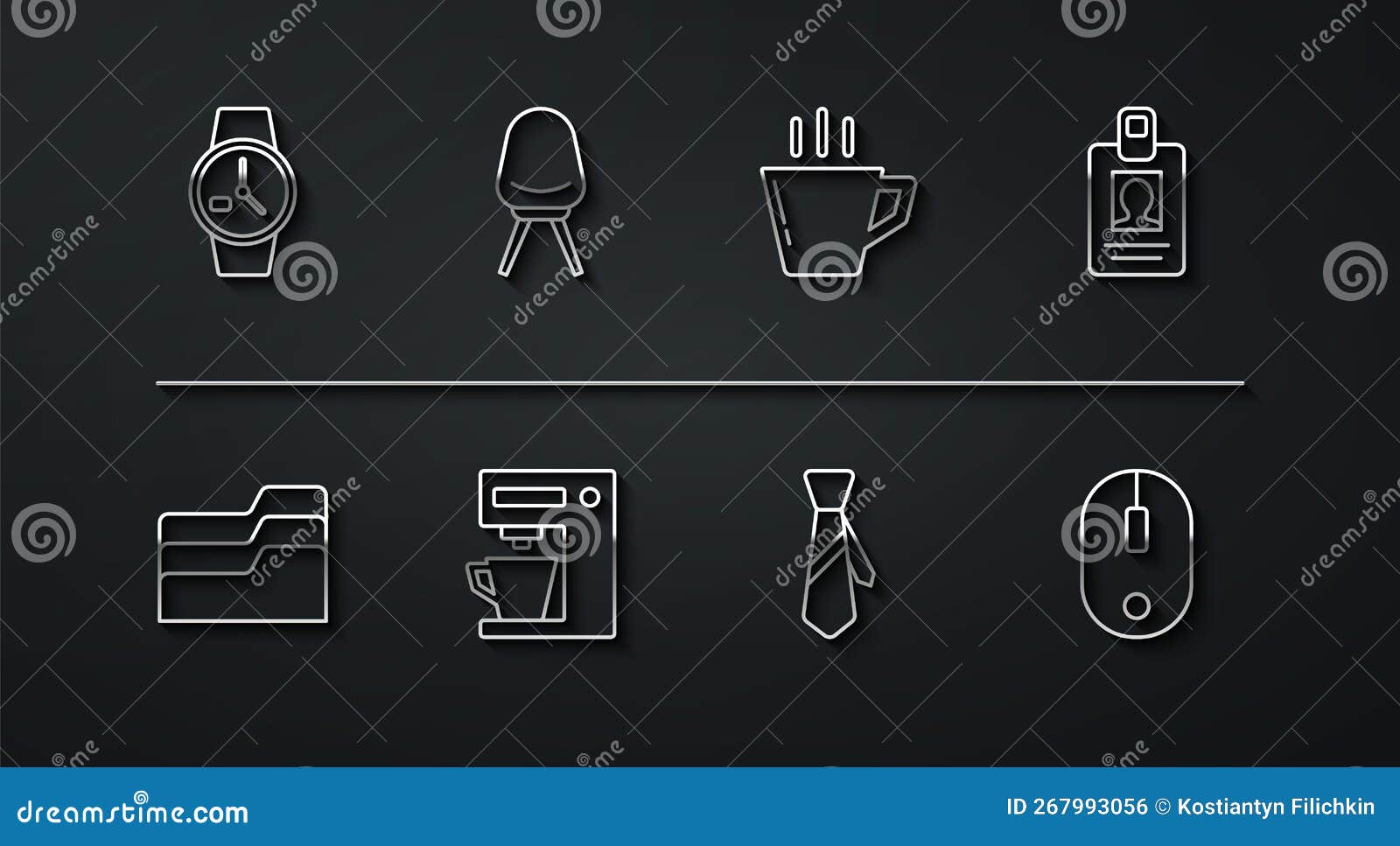 Set Line Wrist Watch, Document Folder, Identification Badge, Tie ...