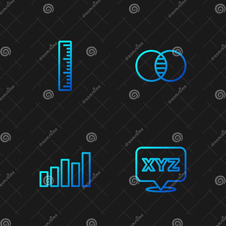 Set Line XYZ Coordinate System, Graph, Schedule, Chart, Diagram, Ruler and Mathematics Sets a ...
