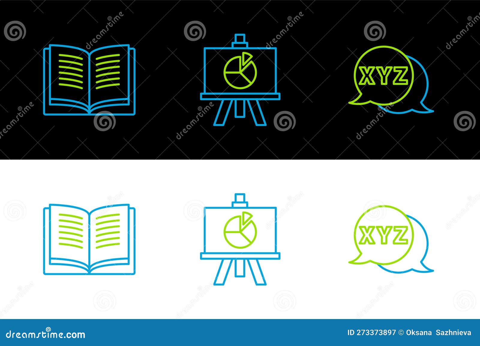 Set Line XYZ Coordinate System, Open Book and Chalkboard with Diagram ... Set Line XYZ Coordinate System, Open Book and Chalkboard with Diagram ...
